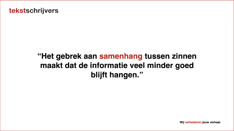 Het belang van samenhang in teksten - tekstschrijvers